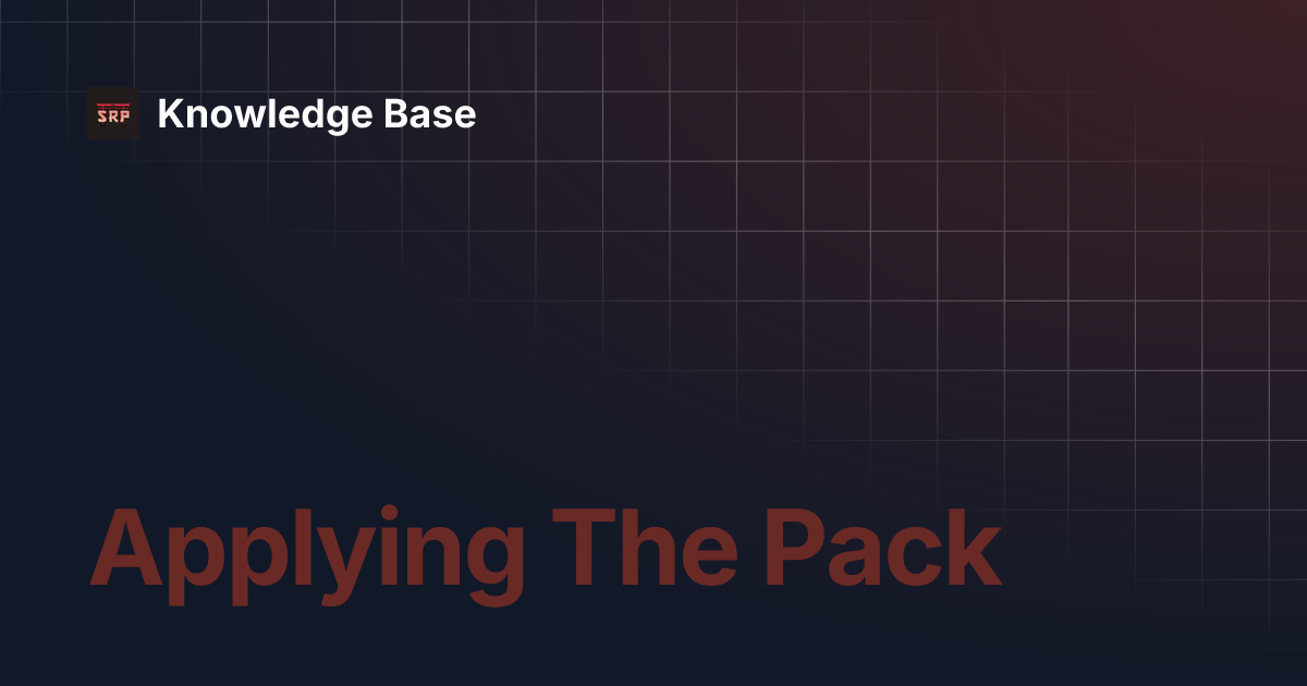 Applying The Pack | Knowledge Base